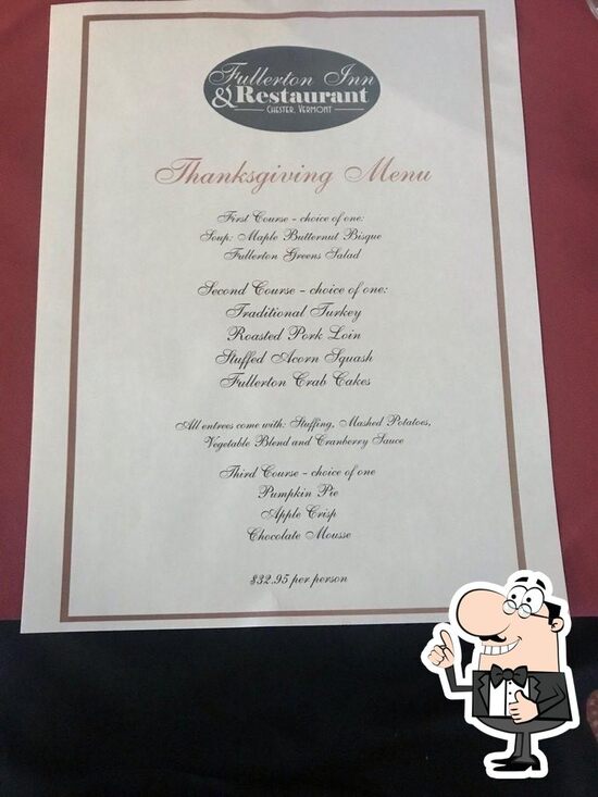 Menu at Fullerton Inn pub & bar, Chester