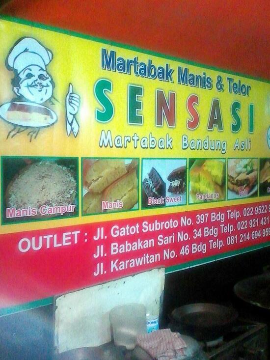 Menu at martabak paris cafe, Bandung, Jl. Gatot Subroto No.188
