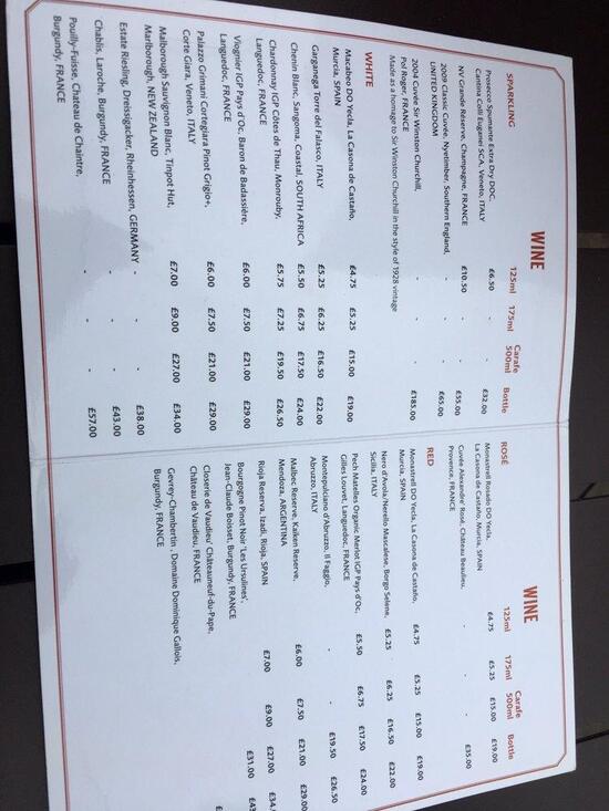 Menu at The Ashmolean Cafe, Oxford