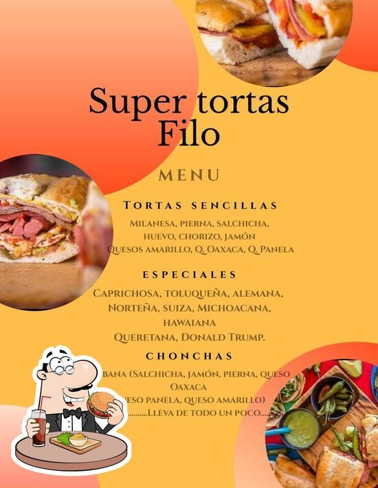 Menu at Súper Tortas Filo restaurant, Corregidora, Libramiento Sur Pte
