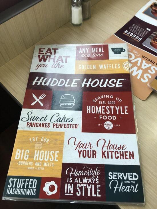 Menu at Huddle House restaurant, Buckhannon