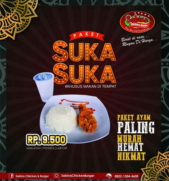 Menu at Sakina Chicken & Burger PCI restaurant, Cilegon