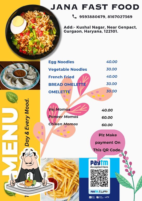 Menu at Jana Fast Food, Gurugram
