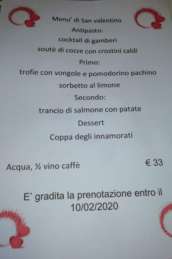 Menu au Pizzeria Da Checco, Castellucchio