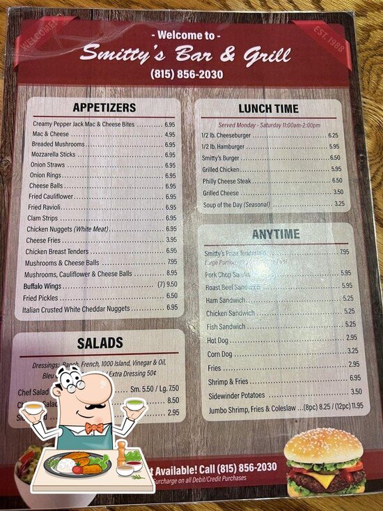 Menu at Smitty's Bar & Grill, Leonore