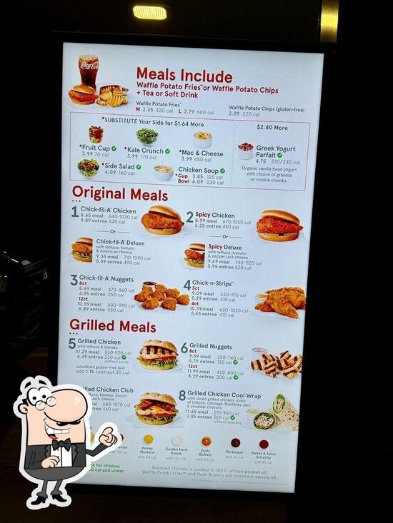 Menu at Chick-fil-A fast food, Alice