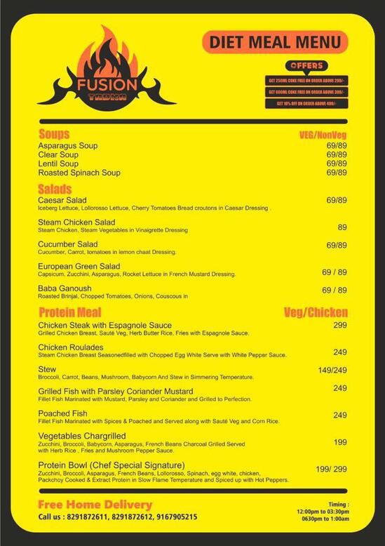 Menu at Fusion Tadka, Mumbai, Khar West