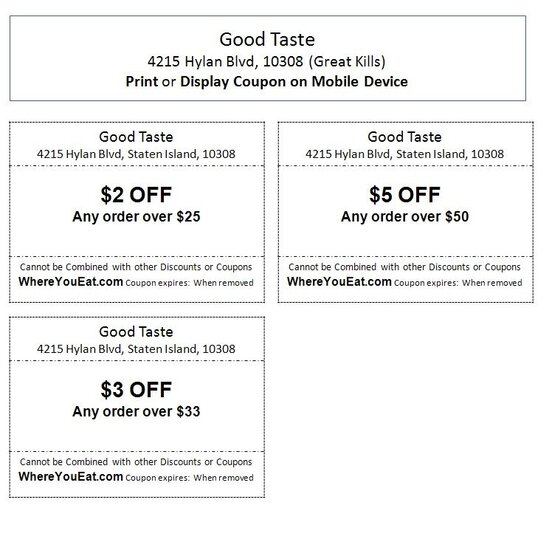 Menu at Good Taste restaurant, New York City, B