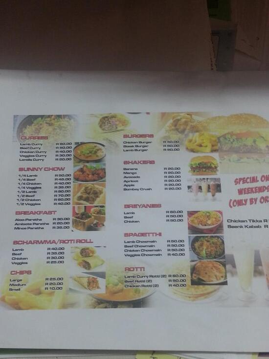 Menu at Bismillah Take Away and Spices - Witbank, Emalahleni
