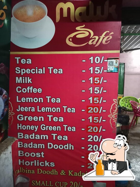 Menu at Malik cafe, Kovur