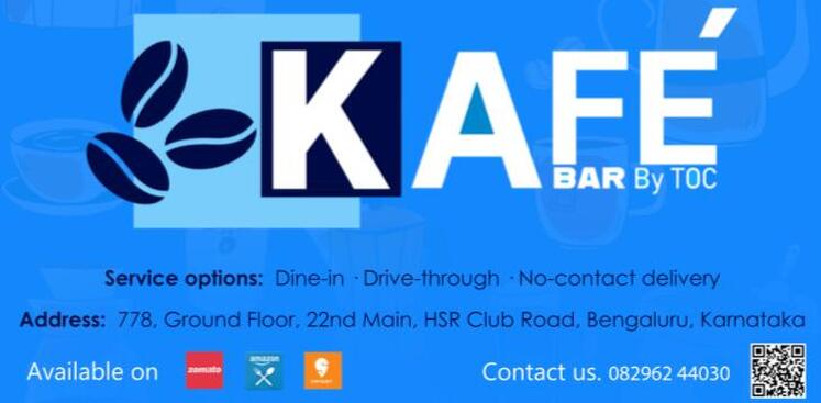Menu at THE KAFE’ BAR, Bengaluru