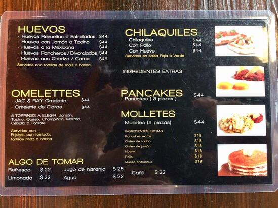 Carta del restaurante Jac & Ray Versalles, Monterrey