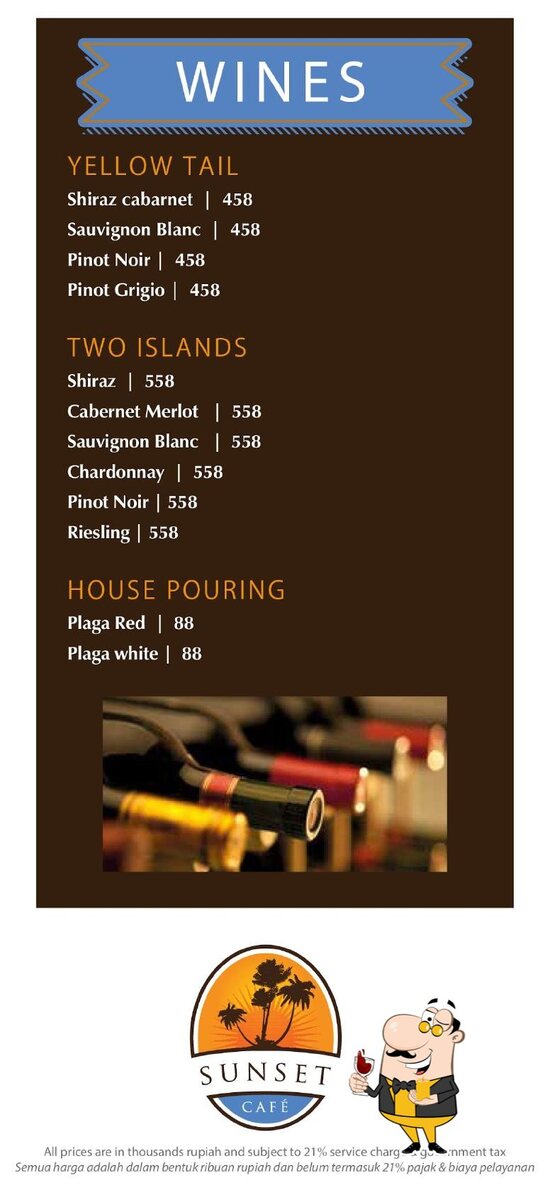 Menu at ASTON Anyer Beach Hotel restaurant, Karang Suraga