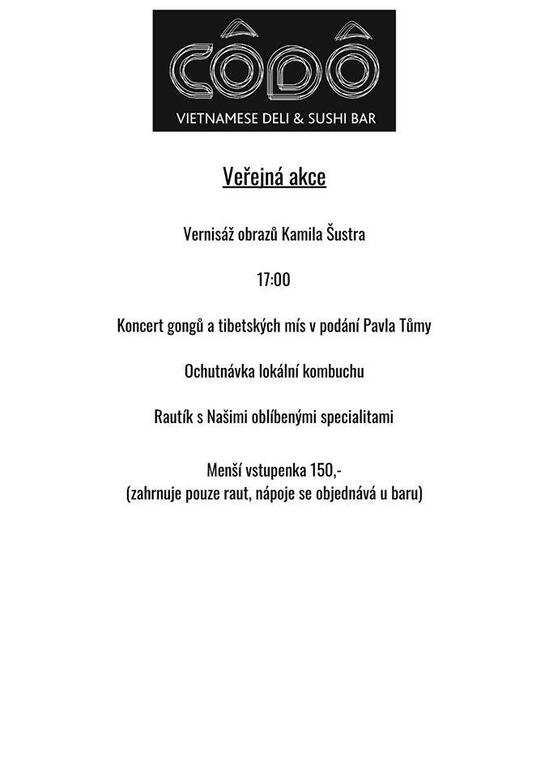 Menu at CÔDÔ restaurant, Olomouc, 1. máje 830/12