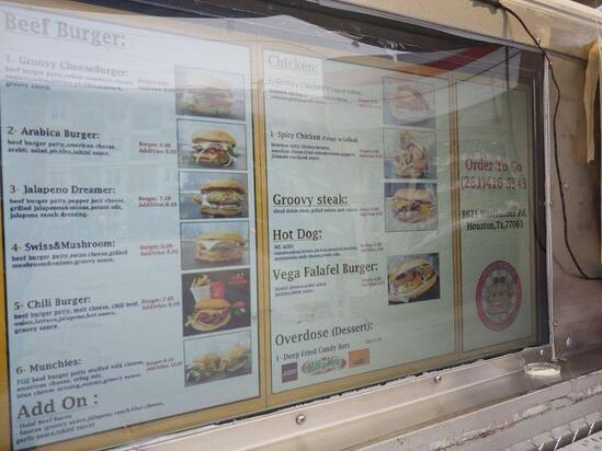 Menu at Groovy Burger (Food Truck) restaurant, Houston