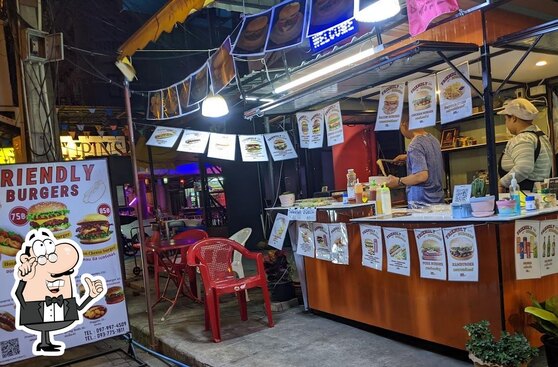 Menu at Friendly Burgers restaurant, Pattaya City