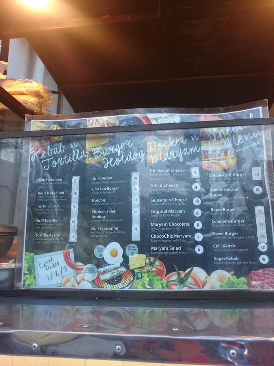 Menu at Kayana Kebab & Burger restaurant, Surabaya, Jl. Jawa No.72