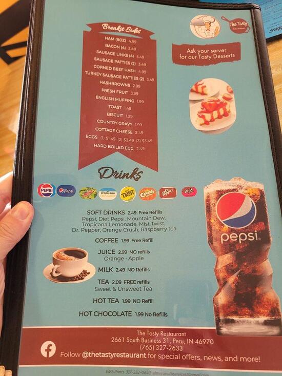 Menu at THE TASTY RESTAURANT, Peru