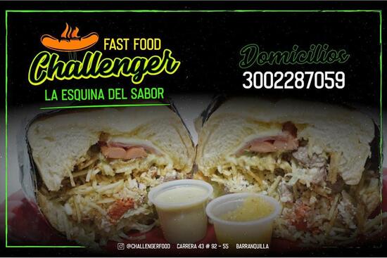 Menu at Fast Food Challenger, Barranquilla