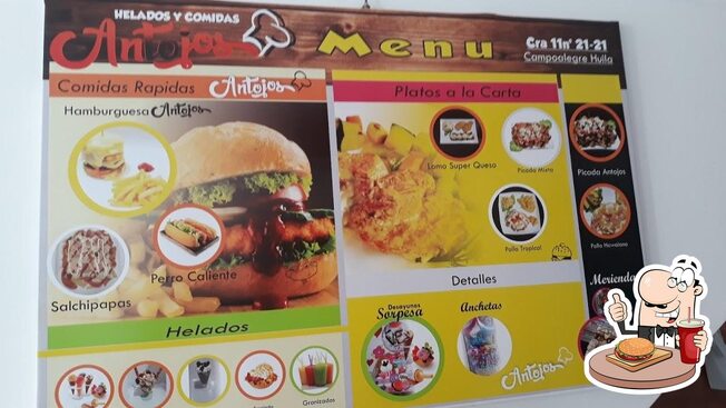 Menu at Antojos restaurant, Campoalegre
