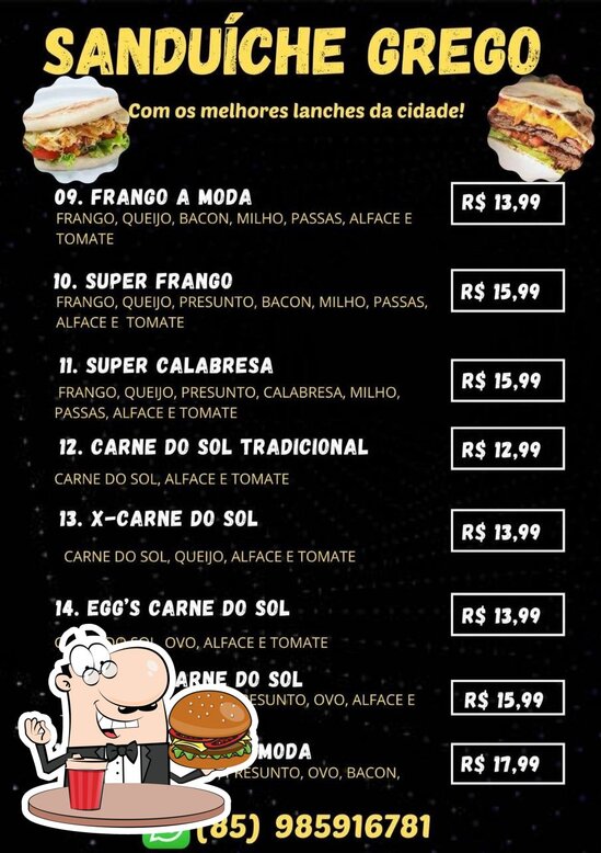 Menu em SANDUÍCHE GREGO restaurante, Fortaleza, R. Verde 44