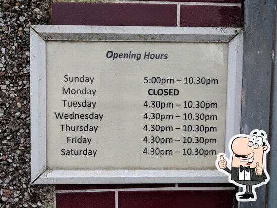 Menu at Sudden Chippy fast food, Rochdale