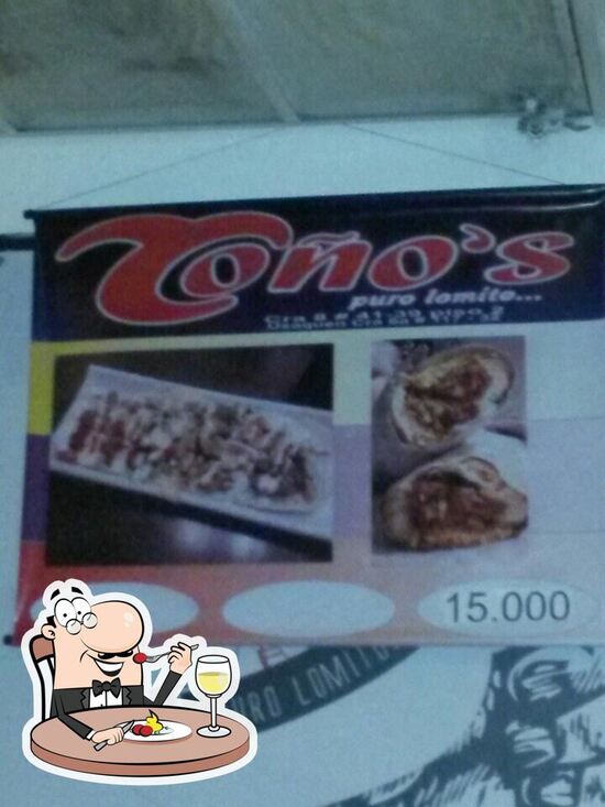 Carta del restaurante Toños, Bogotá