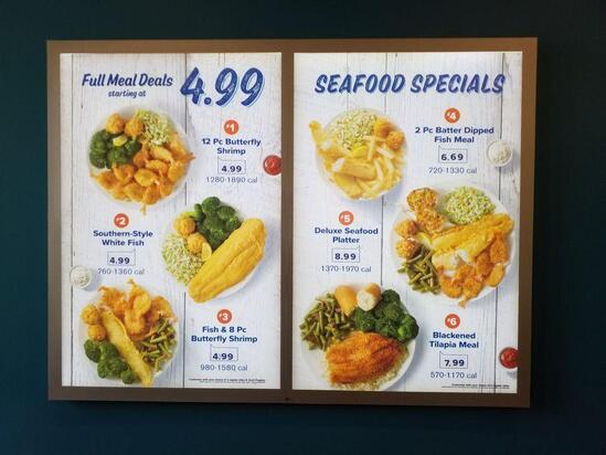 Menu at Captain D's fast food, White House, 631 TN-76