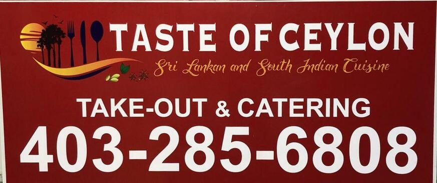 Menu at Taste of Ceylon Takeout & Catering restaurant, Calgary