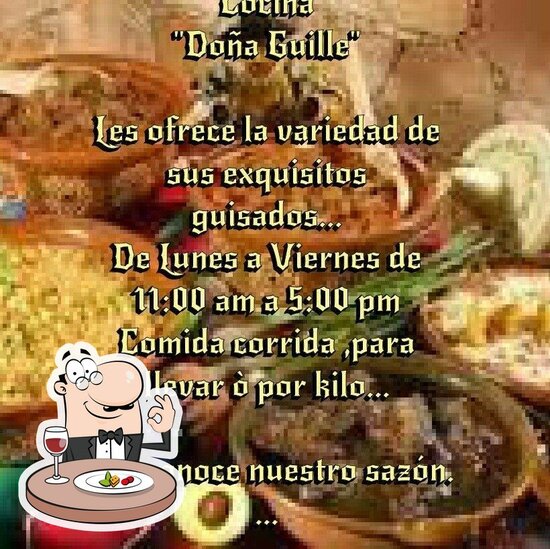 Menu at Cocina "Doña Guille" restaurant, Mexico City