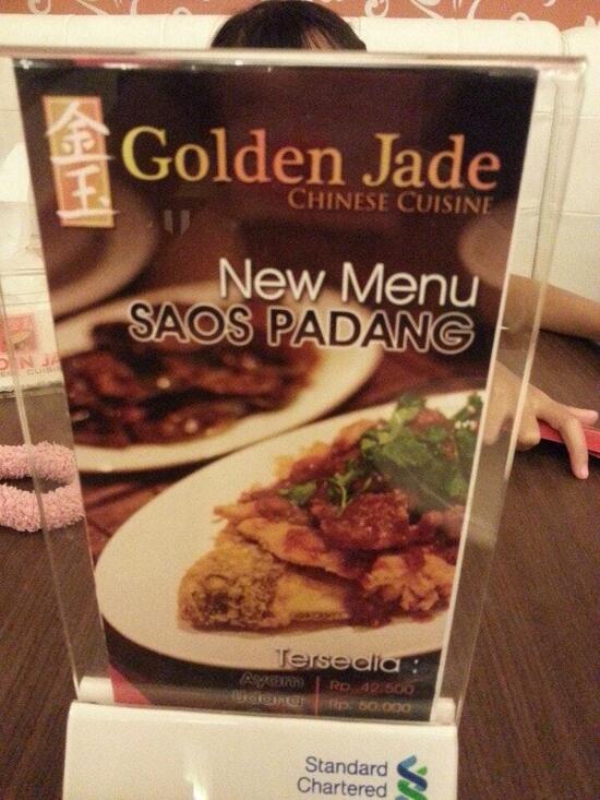 Menu at Golden Jade TP restaurant, Surabaya, Jl. Basuki Rahmat No.8-12