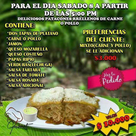 Menu at Patacón express restaurant, Valledupar