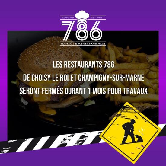 Menu au 786 restaurant, Choisy-le-Roi