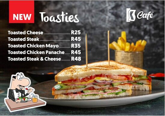 Speisekarte von K Cafe Boom, Pretoria