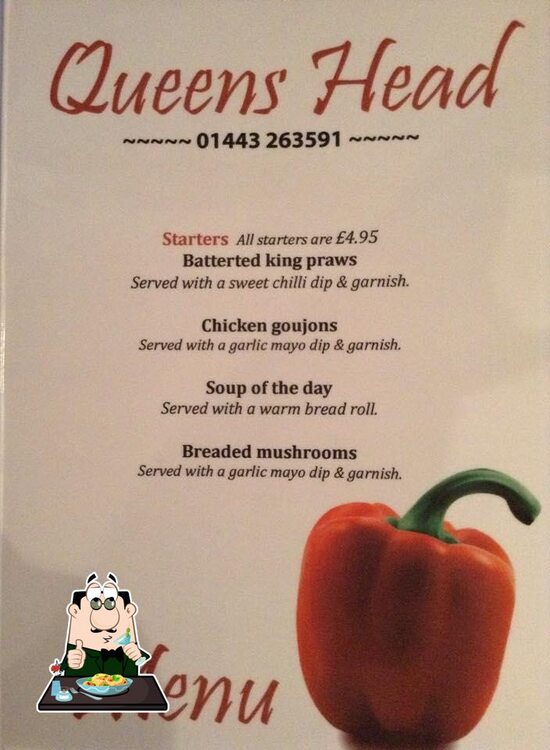 Menu at Queens Head pub & bar, Pontypridd
