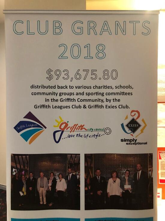 Menu at Griffith Exies Club, Griffith