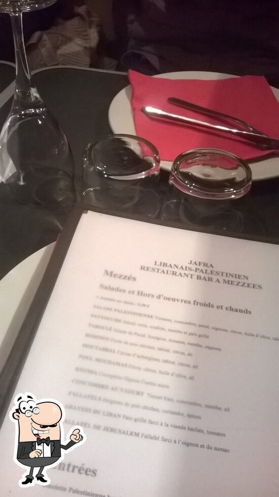 Menu at Jafra restaurant, Albi