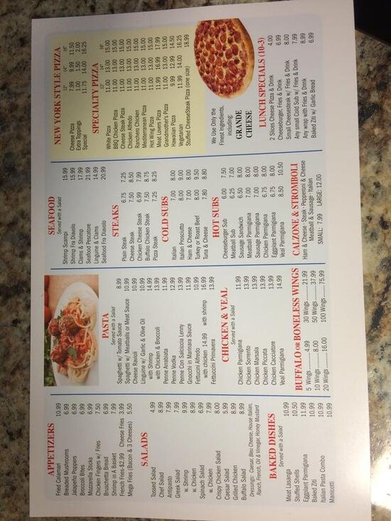 Menu at Pizza Di Napoli pizzeria, Middletown