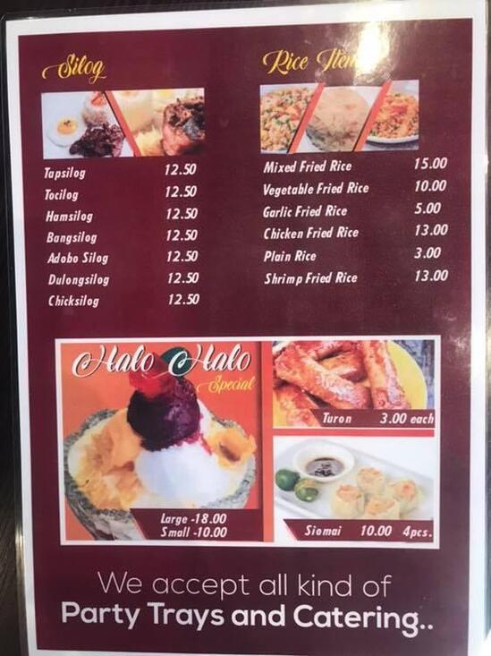 Menu at Manila Pinoy Bakery, Abu Dhabi, F9CC+PM3 - Hazza Bin Zayed ...