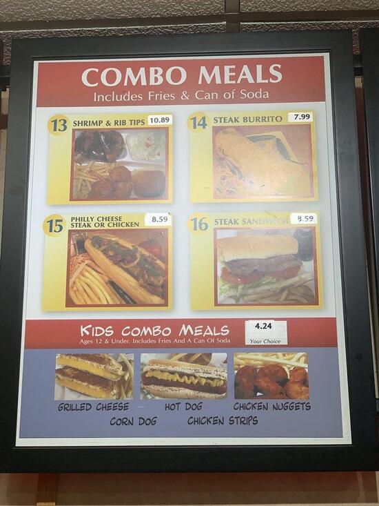 Menu at Tino's Carry Out fast food, Racine, Lathrop Ave