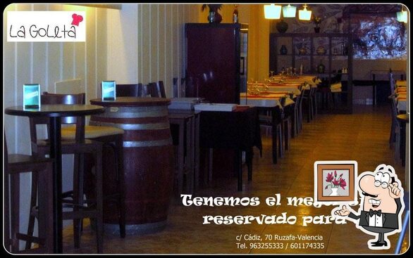 Menu at La Goleta restaurant, Valencia