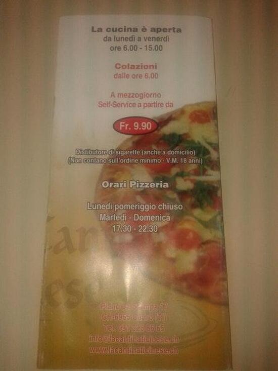Menu at La Cantina Ticinese da Nadia, Lugano