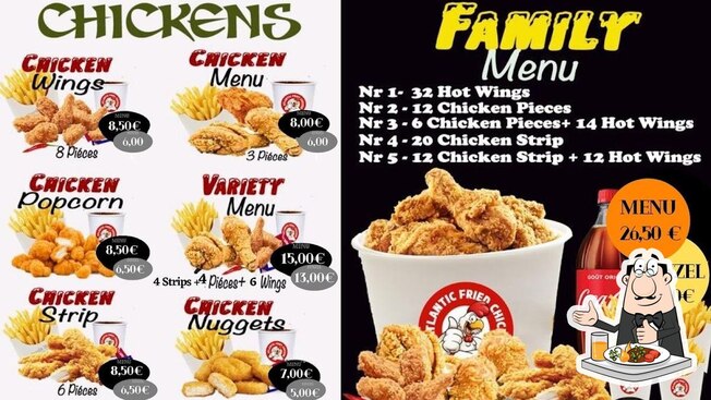 Speisekarte von Atlantic Fried Chicken restaurant, Lüdenscheid