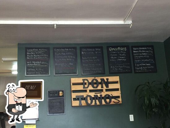 Menu at Don Toño's restaurant, Los Angeles, N Eastern Ave