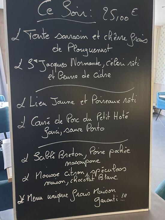 Menu au Truffe et Museau restaurant, Lamballe