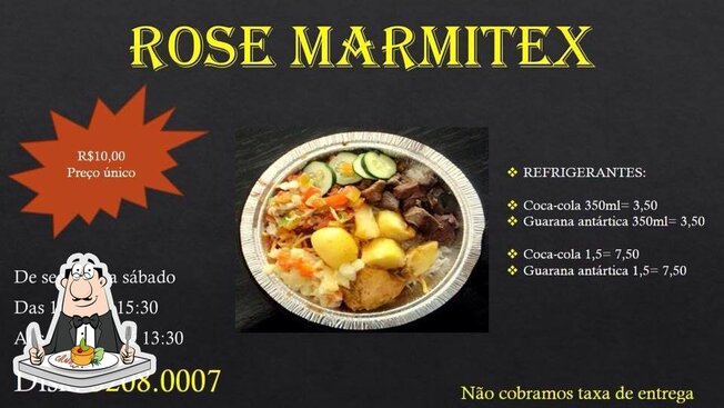 Menu at Rose marmitex restaurant, Campinas