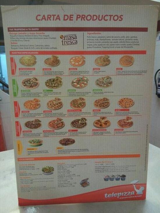 Menu at Telepizza Barakaldo - Comida a Domicilio, Barakaldo, Gernikako ...