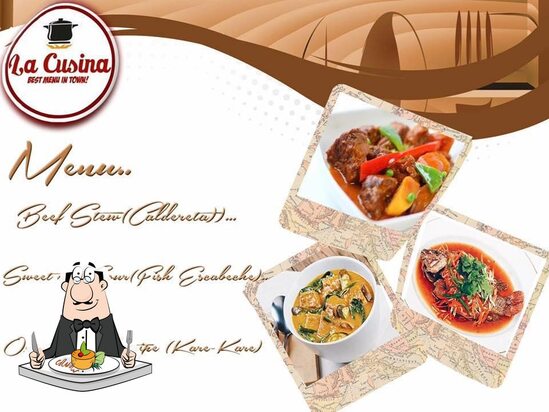 Menu at La Cusina restaurant, Philippines