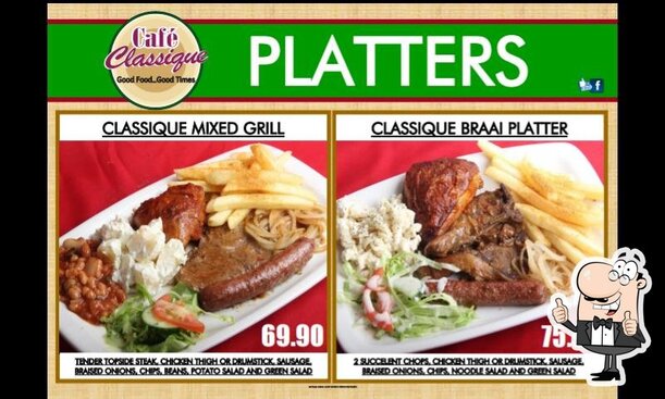 Menu at CAFE CLASSIQUE, Cape Town, Shop 22