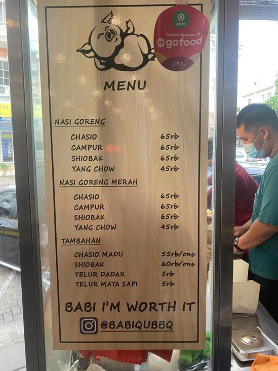 Menu at BABIQU BBQ PIK, North Jakarta